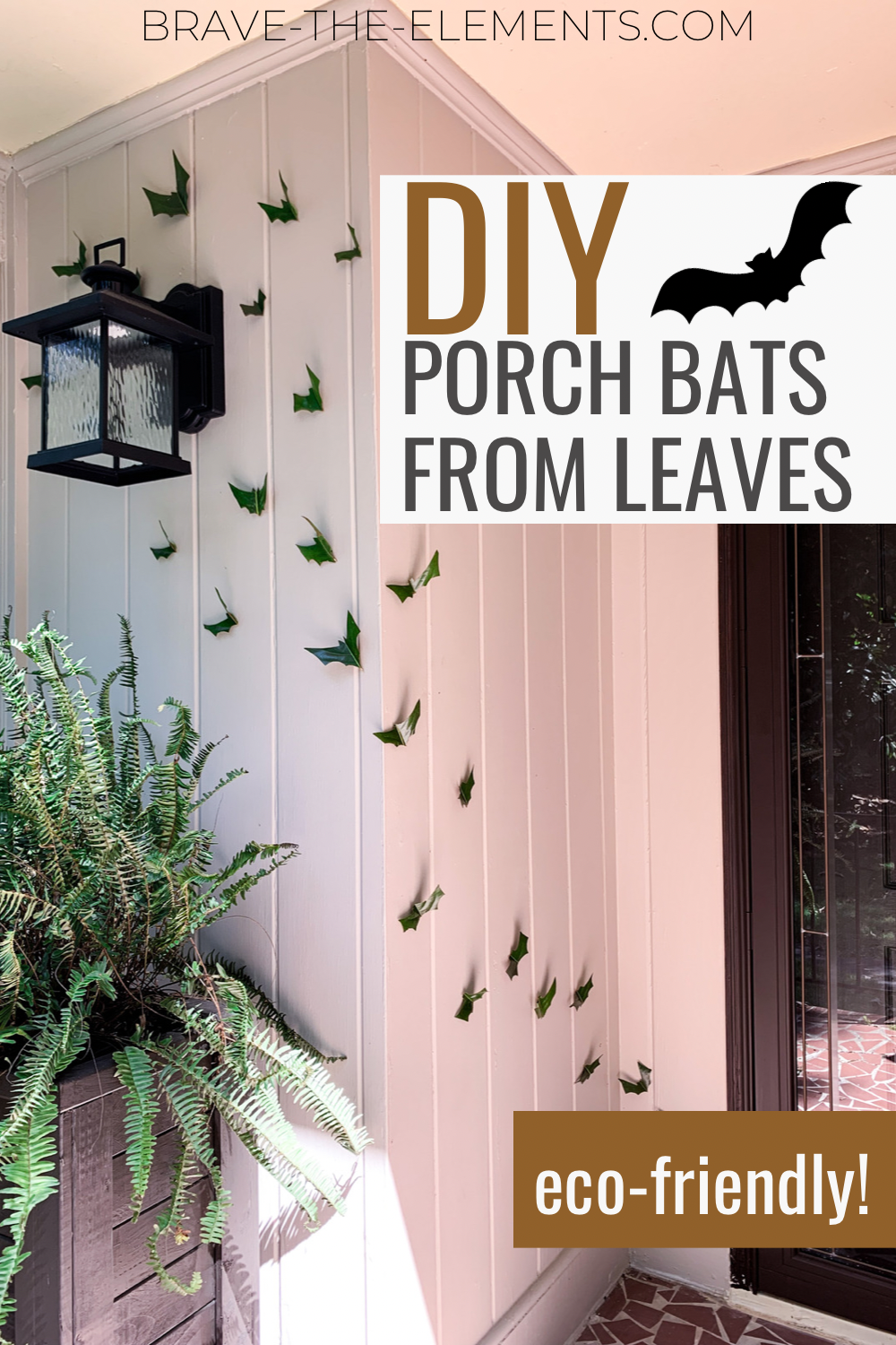 Porch Bats from Leaves- DIY Eco-friendly Halloween Decorations – Brave ...